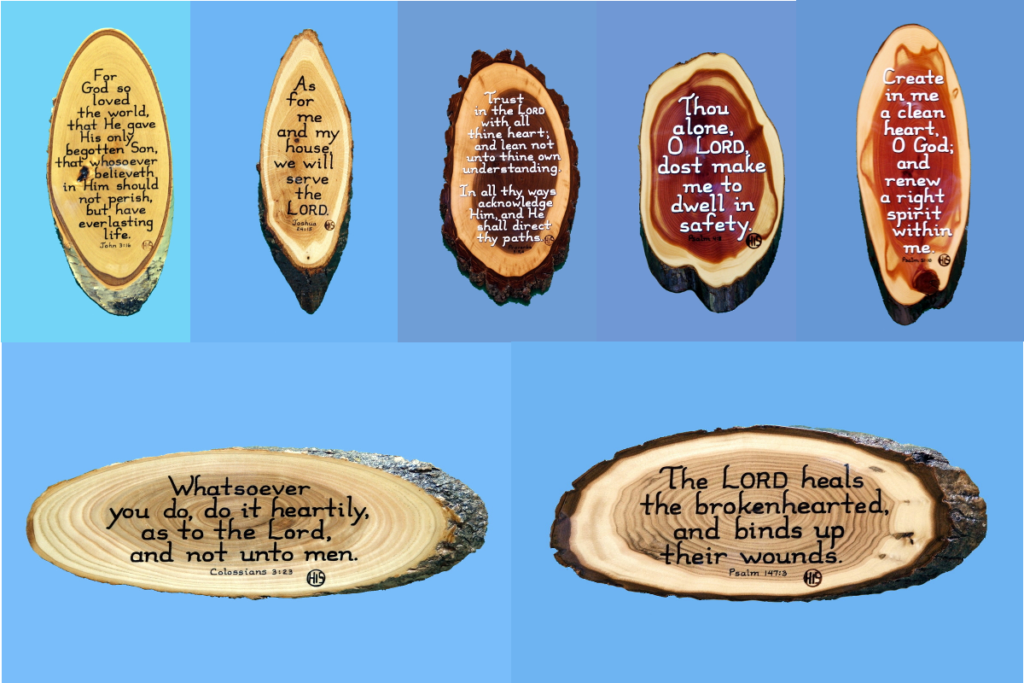 Handmade Wooden Scripture Plaques - HIS Business
